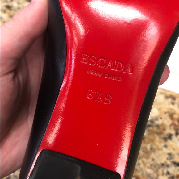 Escada | Shoes | Brand New Escada Black And Red Heels | Poshmark